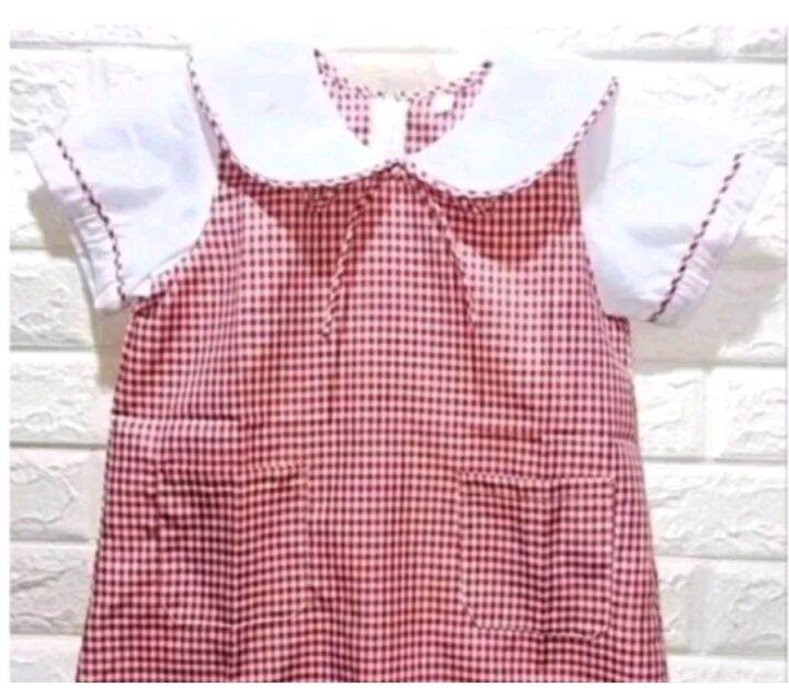 kinder dress checkered red school uniform | Lazada PH