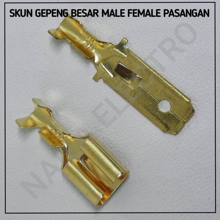 Skun Gepeng (10 Pasang) Besar Male Female Pasangan Skun Motor Kabel ...