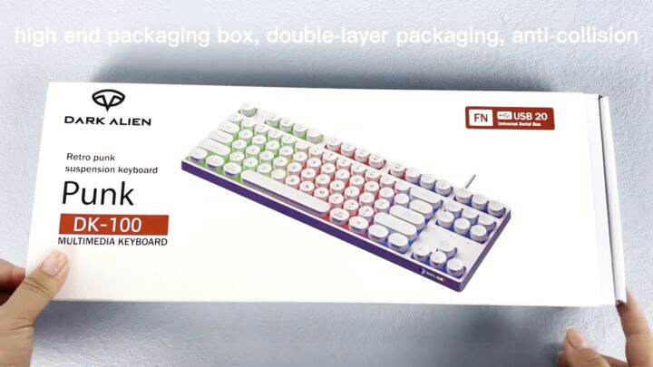 Bàn phím máy tính Dark Alien DK100 gaming LED yên tĩnh 87 phím bộ bàn phím chuột | Lazada.vn