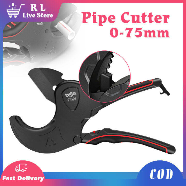 PVC Pipe Cutter 0-75mm Treatment Ratchet Scissors With SK5 Blade ...
