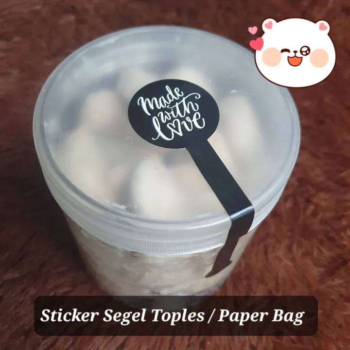 Sticker Segel Toples / Paper Bag Tulisan Thank You / Made with Love ...