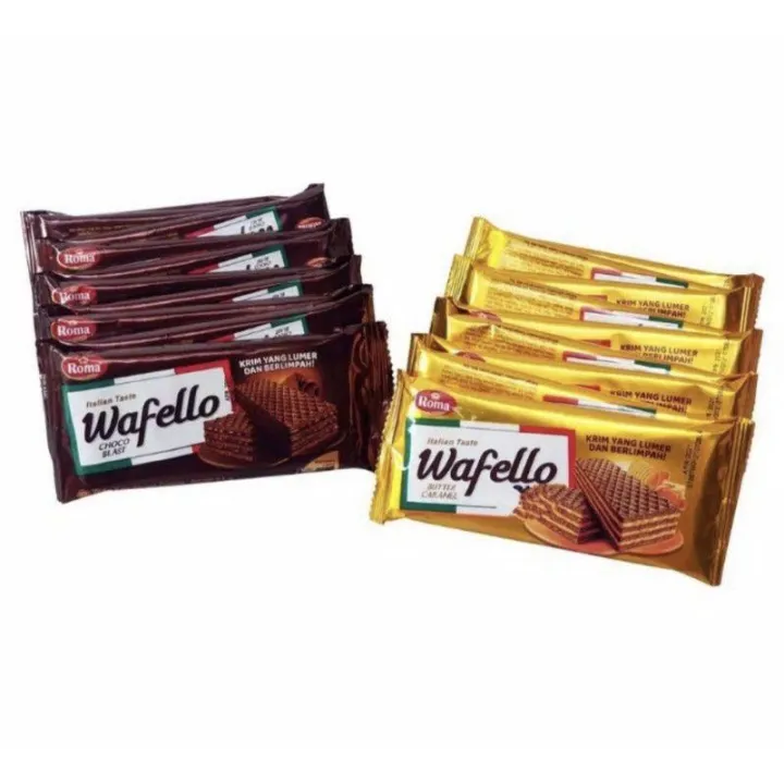 Wafer Roma Waffelo 21gr (1 renceng 10 pcs) cemilan murah dan enak ...