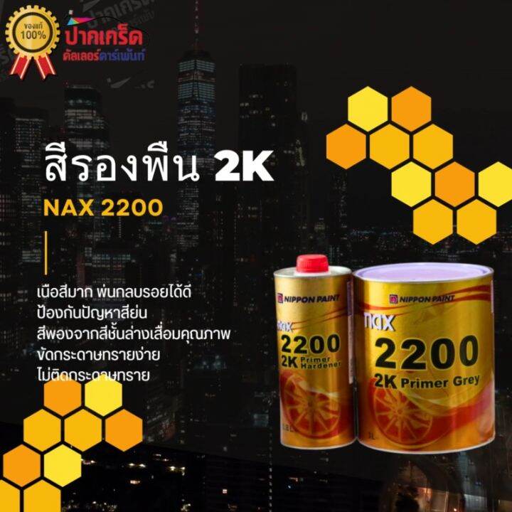 NIPPON PAINT สีรองพื้น กลบรอย NAX 2200 2K PRIMER GREY | Lazada.co.th