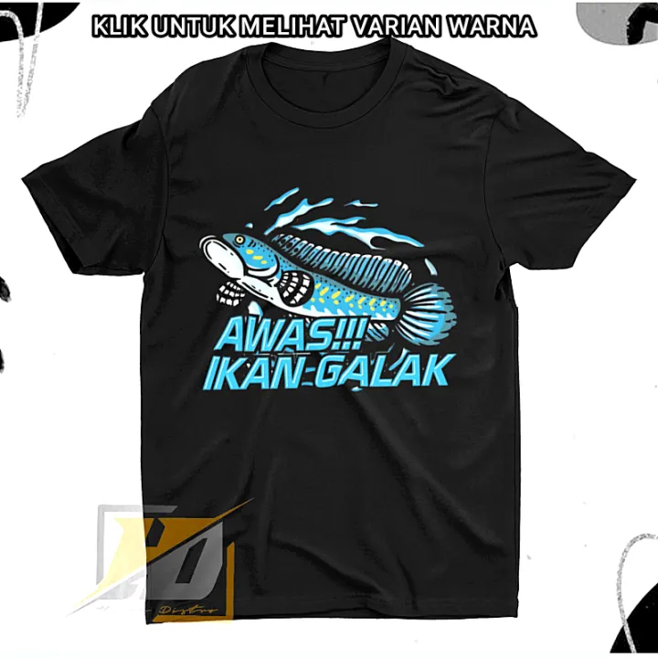 Baju anak channa awas ikan galak/kaos ikan channa anak laki-laki/baju ...