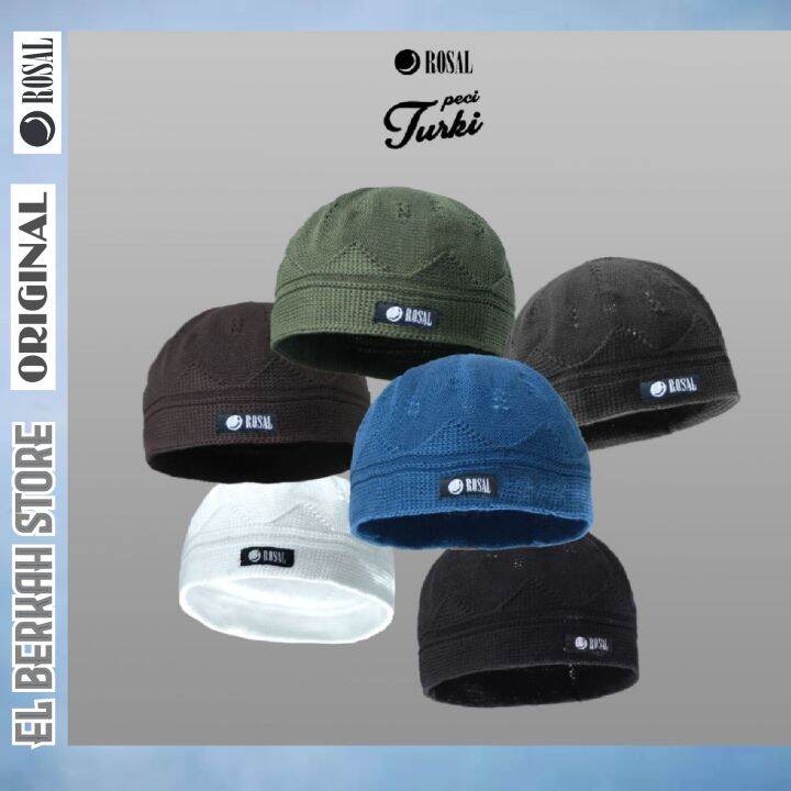 peci kupluk sholat khas turki/rosal peci turki bahan benang rajut katun ...