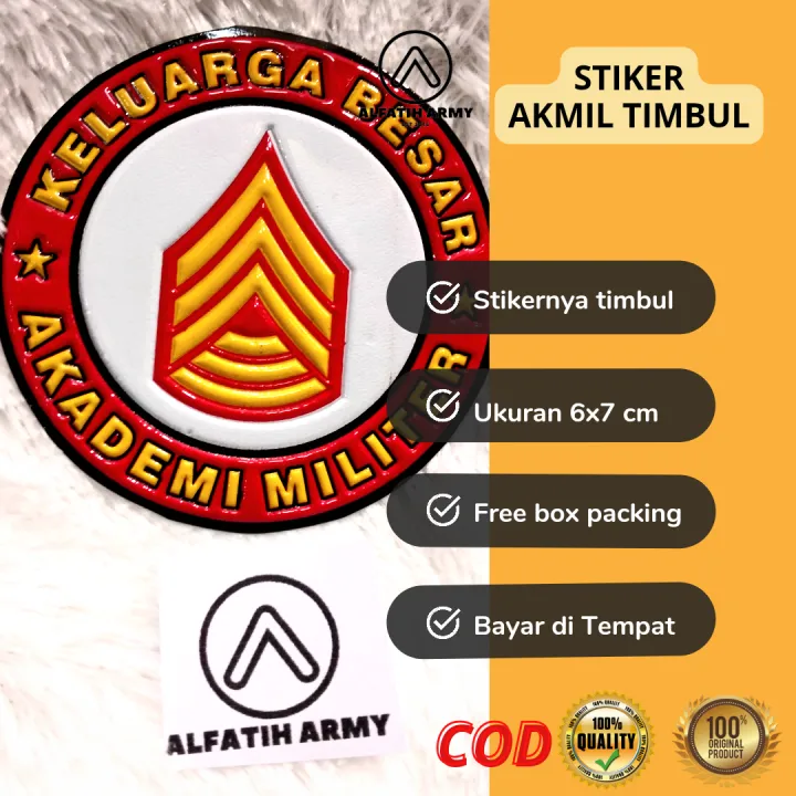 Alfatih Army Stiker Timbil Akmil Keluarga Besar 6x6 cm Kaca Motor ...