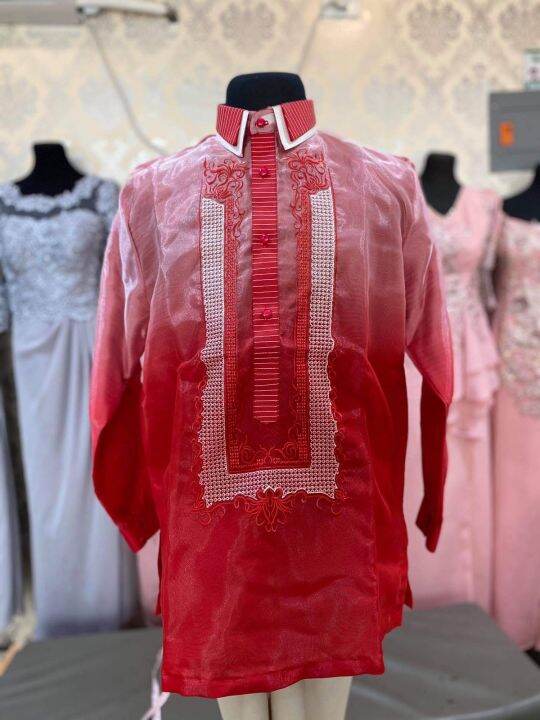 Red barong monochromatic (barong tagalog, groomsmen) | Lazada PH