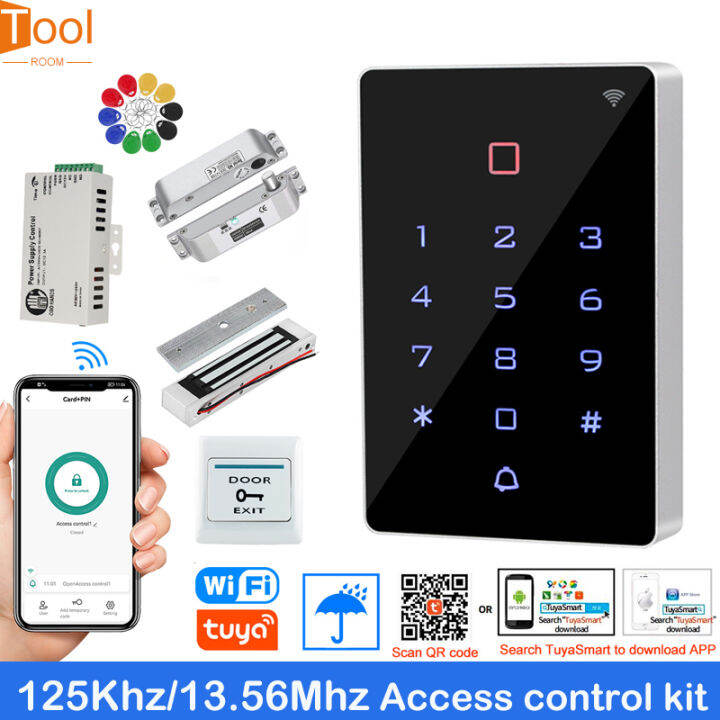 IP68 Waterproof WiFi Tuya App Access Control Backlight Touch 125khz/13.56Mhz RFID Card Access ...