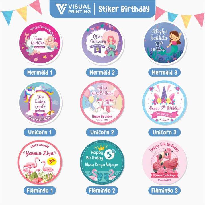 Stiker Ulang Tahun - Stiker Brithday - Stiker Ultah - Kemasan Ultah ...