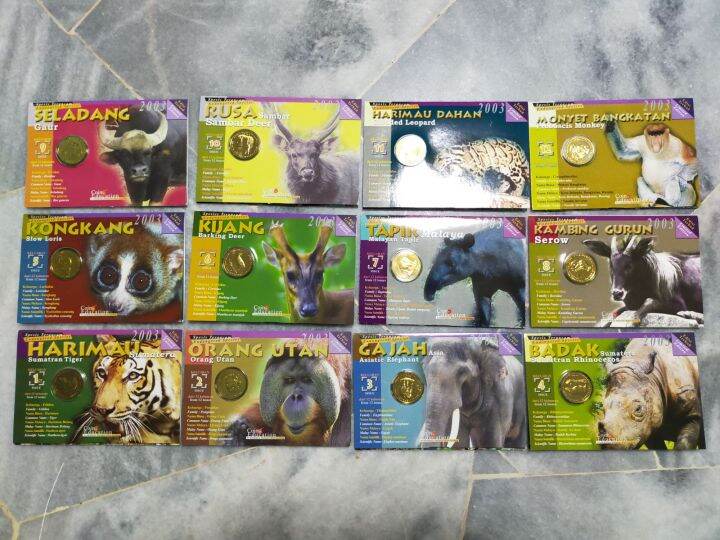 12 pcs Coin card animal complete set endangered species commemorative ...