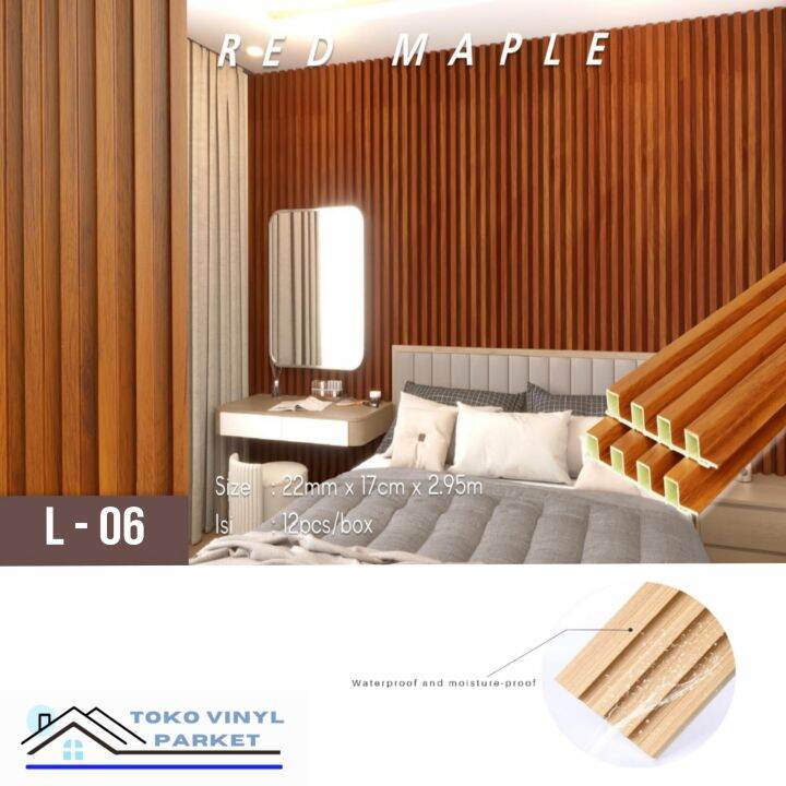 wall panel wpc partisi dinding L-06 Red Maple/btg | Lazada Indonesia