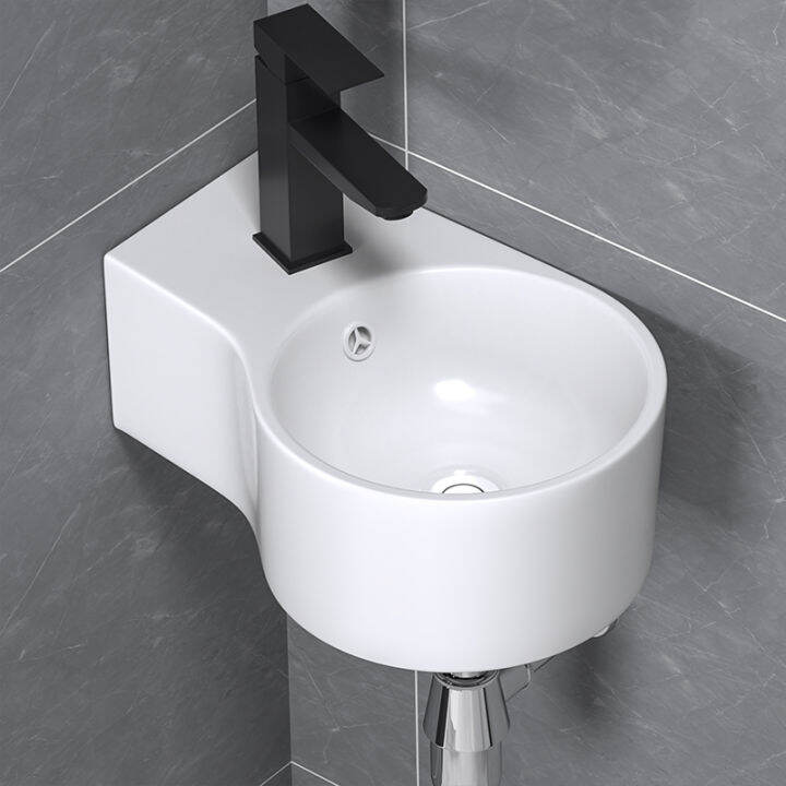 Small Apartment Wall-Mounted Wash Basin Bathroom Balcony Corner Narrow ...