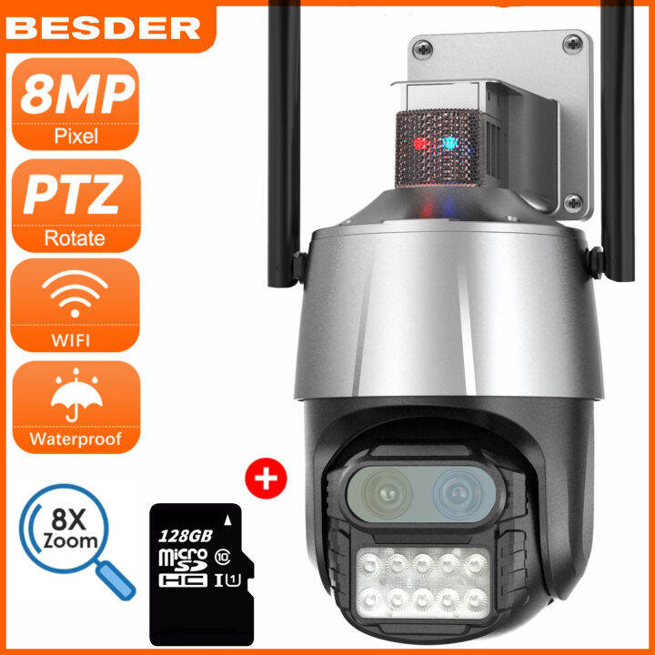 BESDER 8MP 4K Wifi Camera Outdoor Waterproof IP Camera With Anti-theft ...