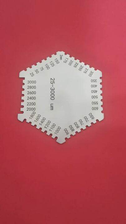 Stainless Wet Film Thickness Gauge 25-3000um Hexagon High Precision ...