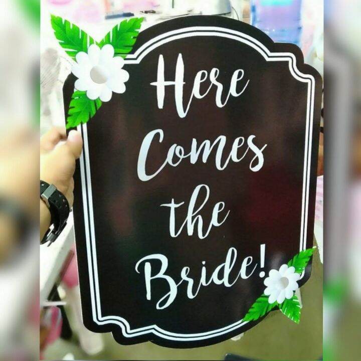Here Comes the Bride Wedding Sign | Lazada PH