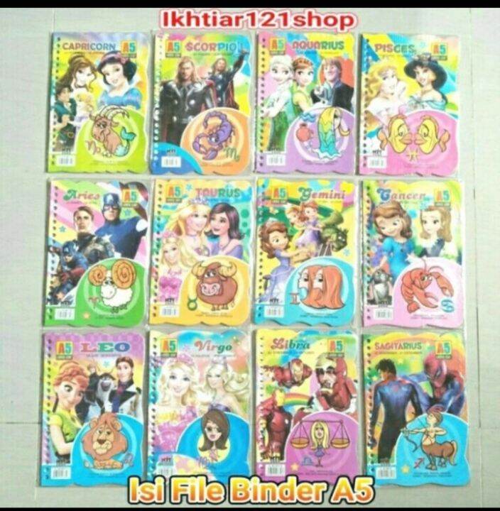 LOOSE LEAF BIODATA/ISI MAP BINDER/ISI FILE/KARAKTER KARTUN 15 LEMBAR ...