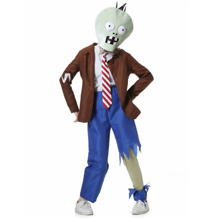 Halloween Plants Vs Zombies Costume Cosplay Zombie Crazy Dave Adult ...
