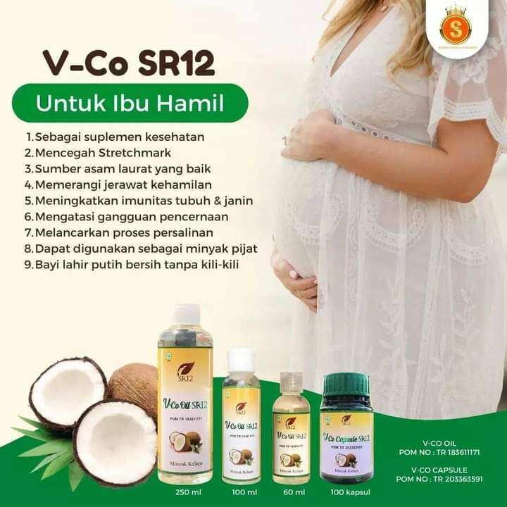 Minyak kelapa murni VCO SR12 untuk ibu hamil dan ibu menyusui halal BPOM 100 ML | Lazada Indonesia