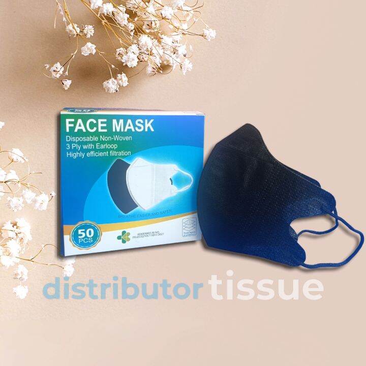 masker dakbil hitam 1 dus isi 50 pcs | Lazada Indonesia