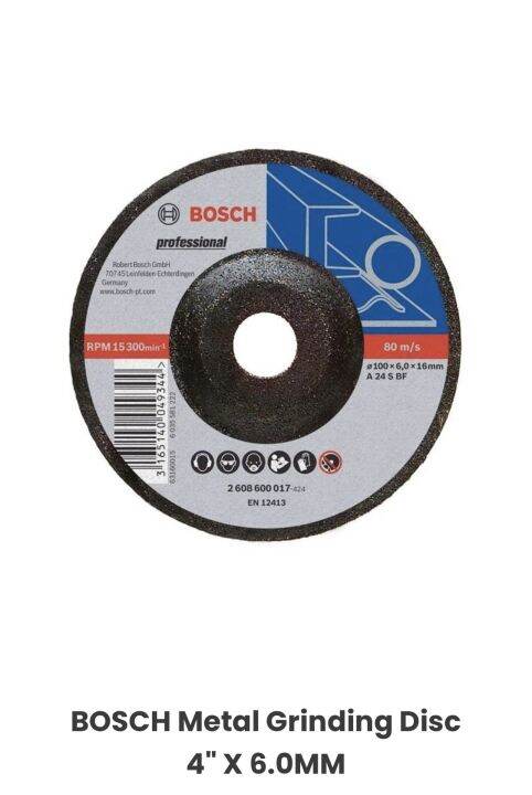 Bosch Metal Grinding Disc (4” x 6.0mm) | Lazada
