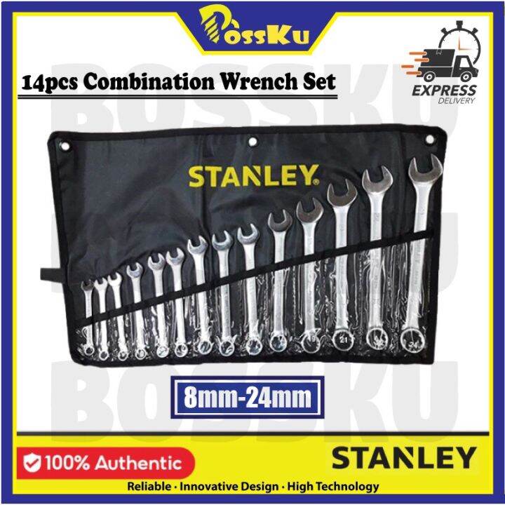 STANLEY 14pcs 8mm-19mm / 24mm / 32mm Carbon Steel Combination Wrench ...