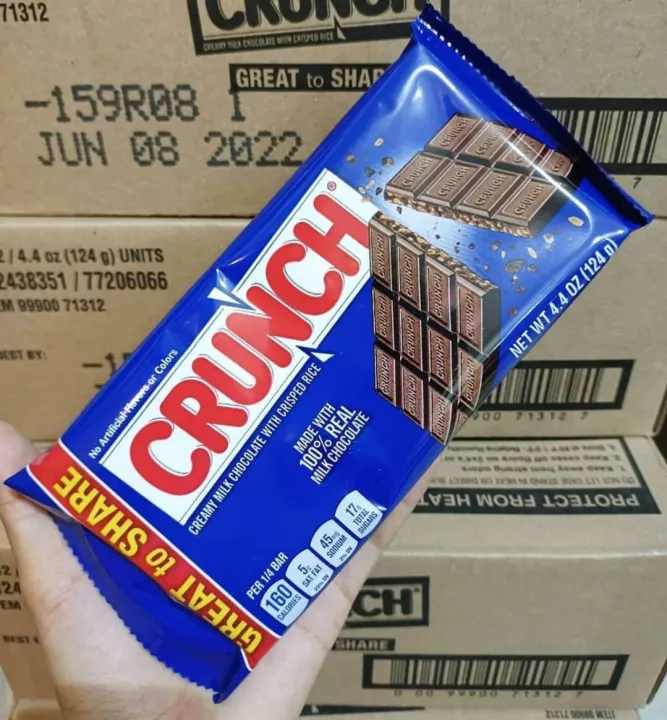 crunch creamy milk chocolate with crisped rice giant bar 124grams ...