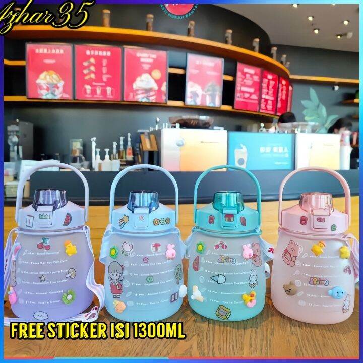 Botol Minum Gemoy Motivasi 1.3 Liter Botol Minum Korea Viral Gradasi ...