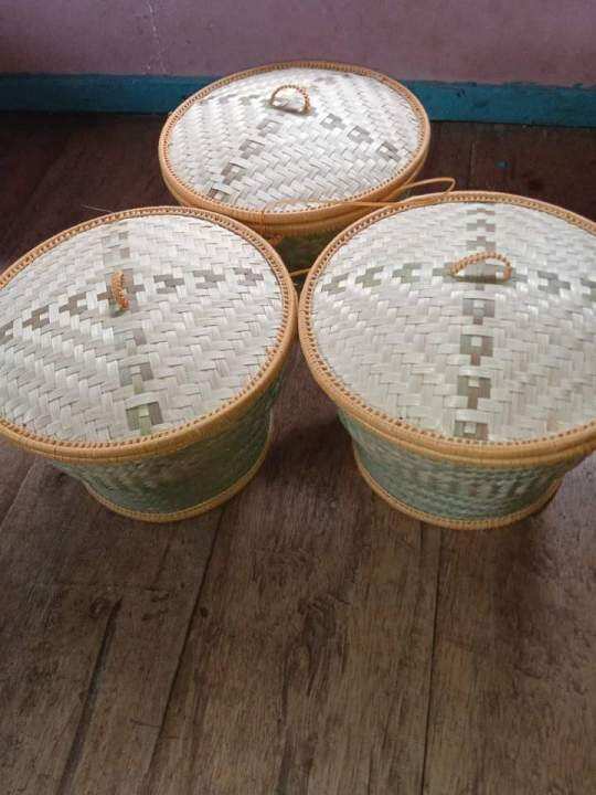 Bakul nasi dari anyaman bambu/korub (booko turub) full anyaman dimeter 26cm, 2liter | Lazada ...