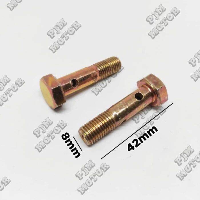 8 mili Baut banjo model 2 lubang 8mm m8 baut join baut minyak mesin ...