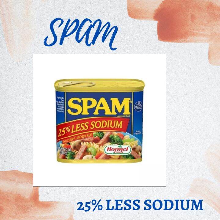 SPAM ® Luncheon Meat Less Sodium 25 % / 340g Exp.9FEB.2025 | Lazada PH