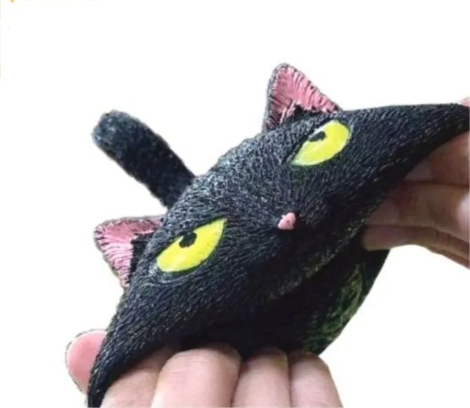 T.P. TOYS Squishy Angry Cat สกุชชี่ แมวโกรธ แมวดำ Black Cat slime ยืดหด ...