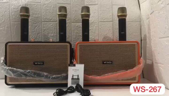 SPEAKER BLUETOOTH TWS WINSI WS-267 + 2 MIC KARAOKE MICROPHONE WS267 ...