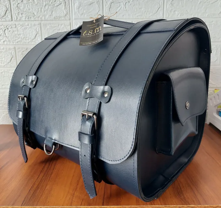 Classic bags by TSM L15"xH11"xW11" Navy Blue Plain for Vespa/Benelli ...