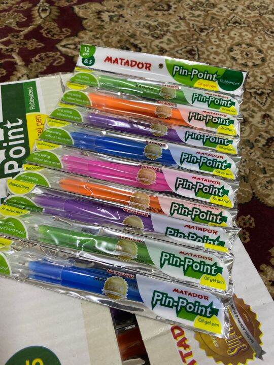 Pen matador pin point oil gel pen ( 12 batang ) | Lazada