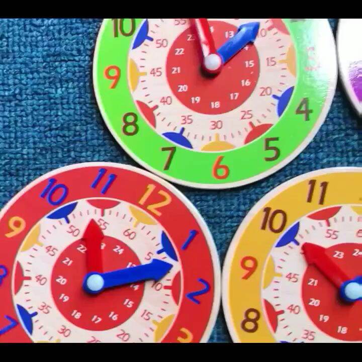 Mainan edukasi mengenal jam kayu children's wooden clock toys mengenal ...