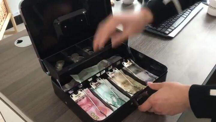 Cash Box Handheld Compartment Tray Cash Lockable Security Cashier ...