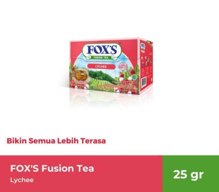 Fox's fusion tea lychee 15 bags foxs fox15's teh leci box isi 15 tea ...
