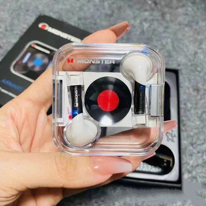 Monster XKT01 หูฟังไร้สาย 5.2 หูฟังบลูทูธ In-Ear โปร่งใส ลักษณะเรโทร ...