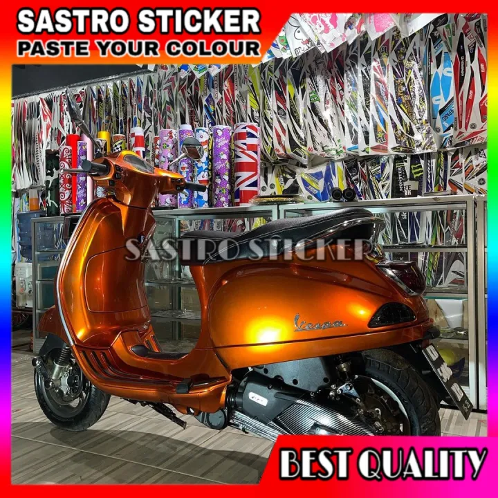 Sticker skotlet motor oren metalik candy | Lazada Indonesia