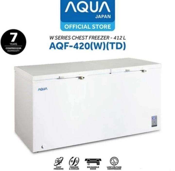 Chest Freezer AQUA Japan AQF-420(W)(TD) | Cooler box aqf420 420W | Lazada Indonesia