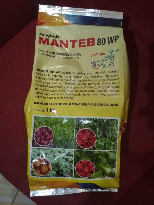 Fungisida MANTEB kuning 80 WP Pak Tani 1 Kg Bahan Aktif Mankozeb 80% ...