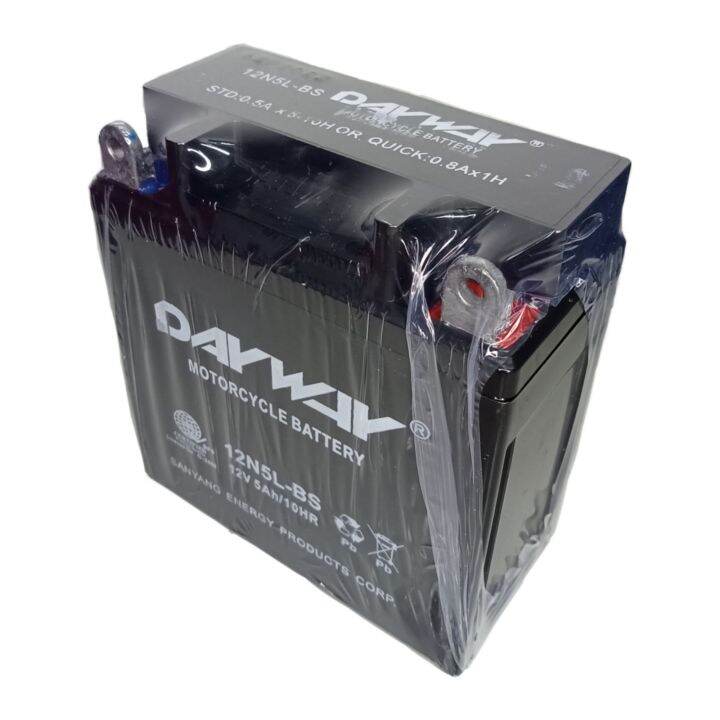 Original Motorcycle Battery Dayway 12N5L-BS Maintenance Free Battery ...