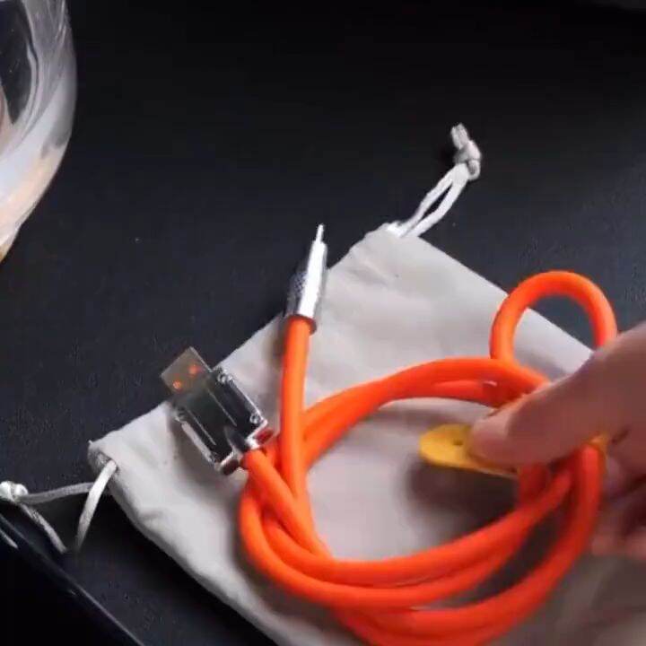 Original 120W 6A Data Line USB Liquid Silicone Cable Metal Type C Super ...