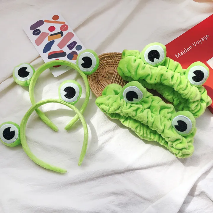 South Korea INS Online Celebrity Cute Plush Washing Face Hair Band FROG ...