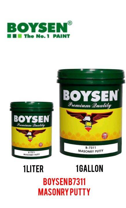 BOYSEN MASONRY PUTTY B7311 LITER / GALLON WATERBASED WALANG AMOY PANG ...
