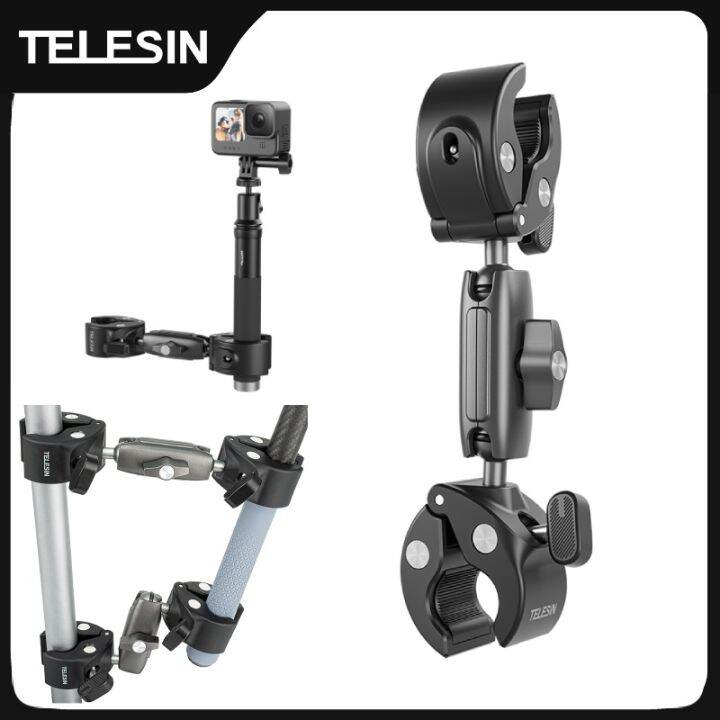 TELESIN Motorcycle Bike Monopod Bicycle Handlebar Panoramic Mount ...