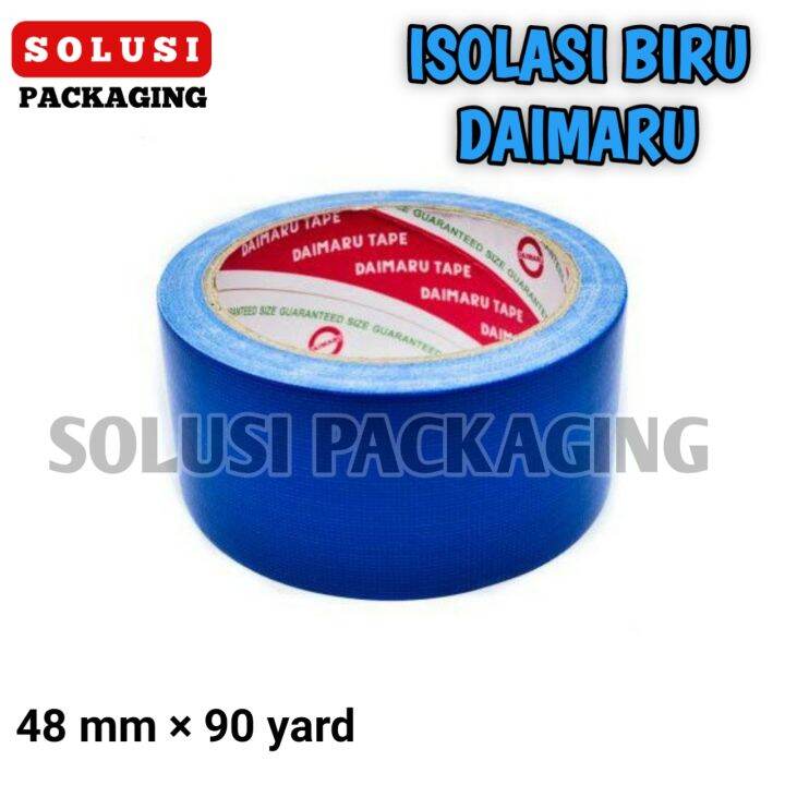 selotip isolasi lakban daimaru warna biru plastik opp 100 meter | Lazada Indonesia