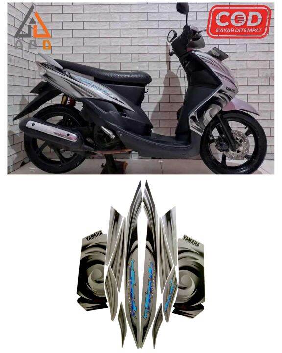 Striping Stiker Lis Les Motor Yamaha Mio Soul 2007 Silver Full Set ...
