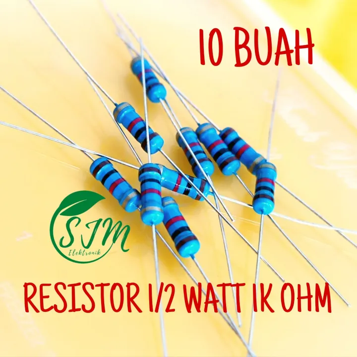 (10 Buah) RESISTOR 1/2 WATT 1K OHM RESISTOR 1/2W 1K OHM | Lazada Indonesia