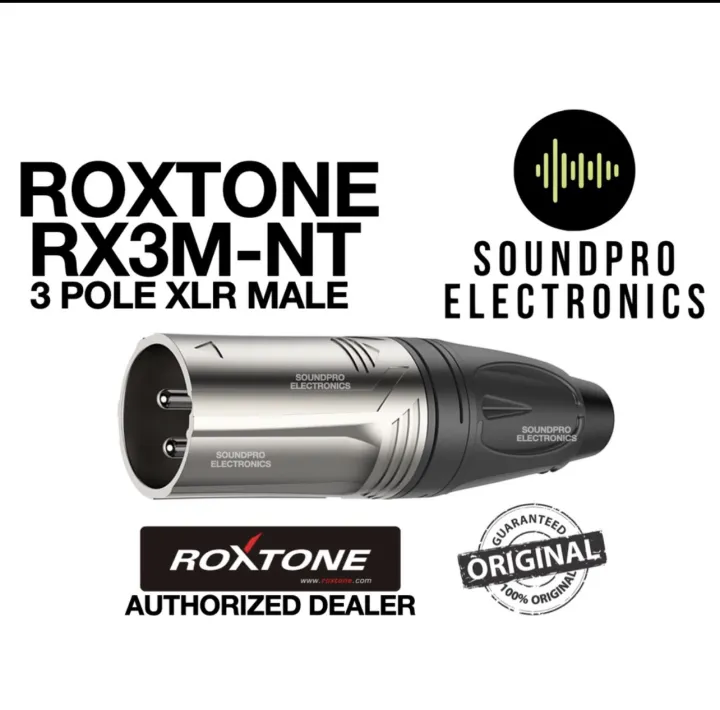 Roxtone RX3M-NT 3 Pole XLR Male Plug Connector (1pc) | Lazada PH